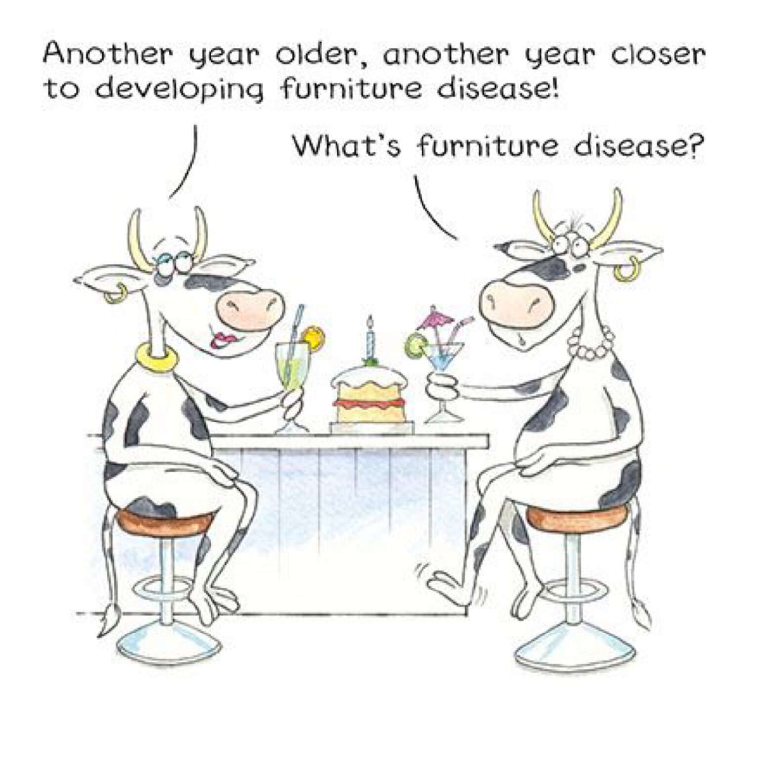 Illustrated Humorous Female Birthday Card from The Funny Farm Range ...