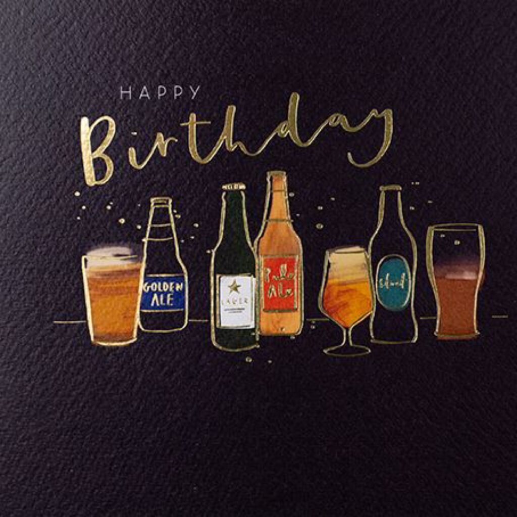 Happy Birthday beers card design beer lover - Cari’s Cards (UKCS ...